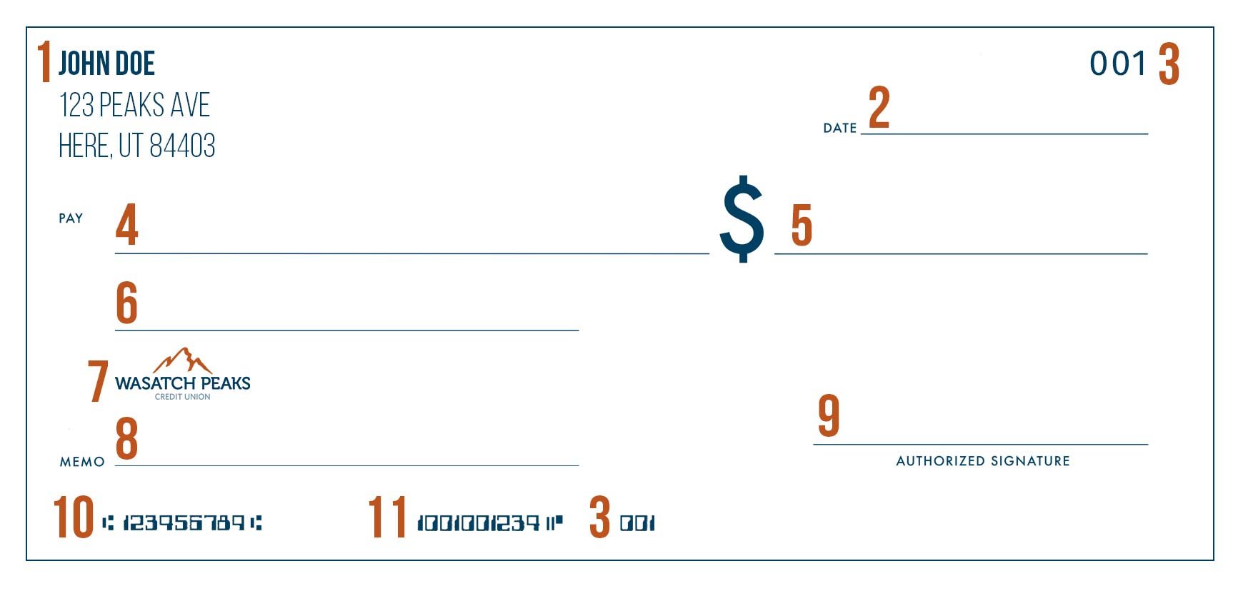 A Guide to Different Parts of a Check | Wasatch Peaks Credit Union